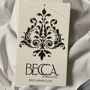 BECCA | Swim | Becca One Piece Asymmetrical Tie Back White Swimsuit Nwt ...